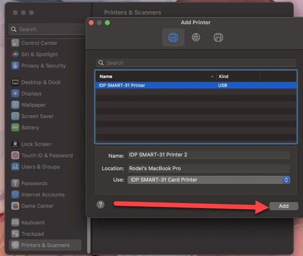 Driver Installation - Installing IDP Printer on MAC OS – IDP Americas